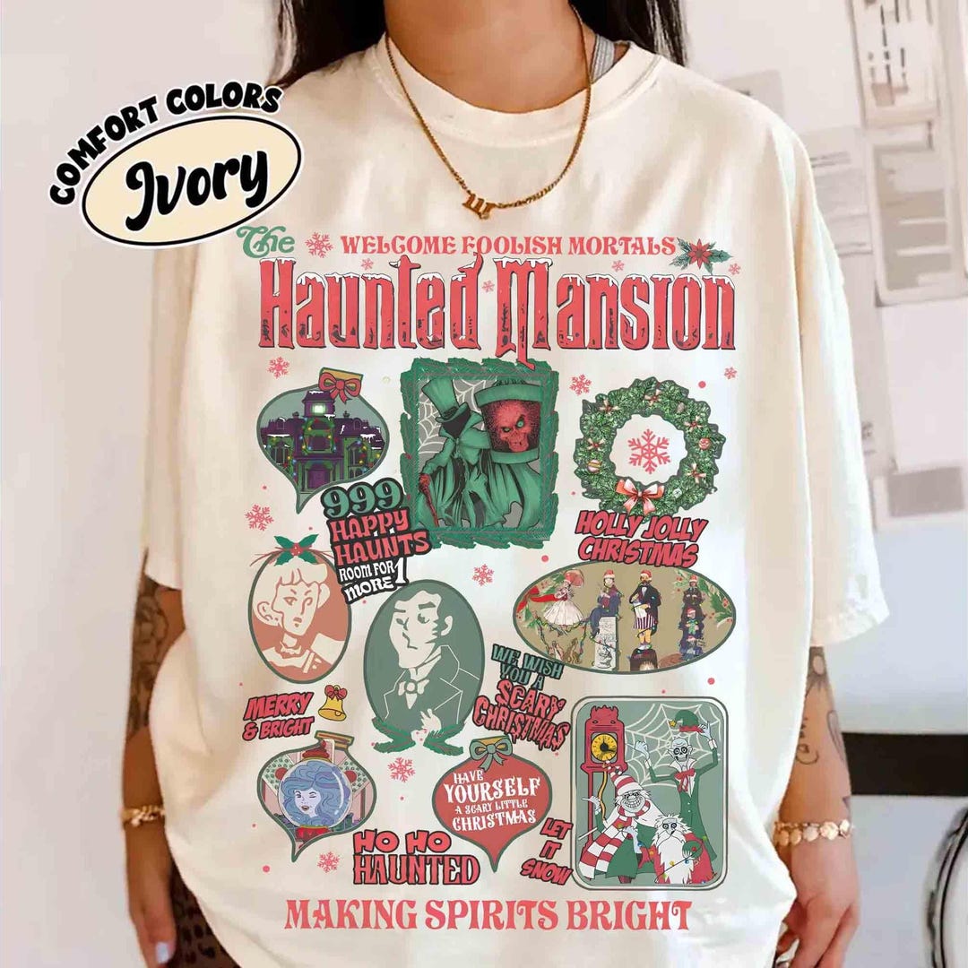 Custom Disney Haunted Mansion Christmas Costume Characters Shirt ...