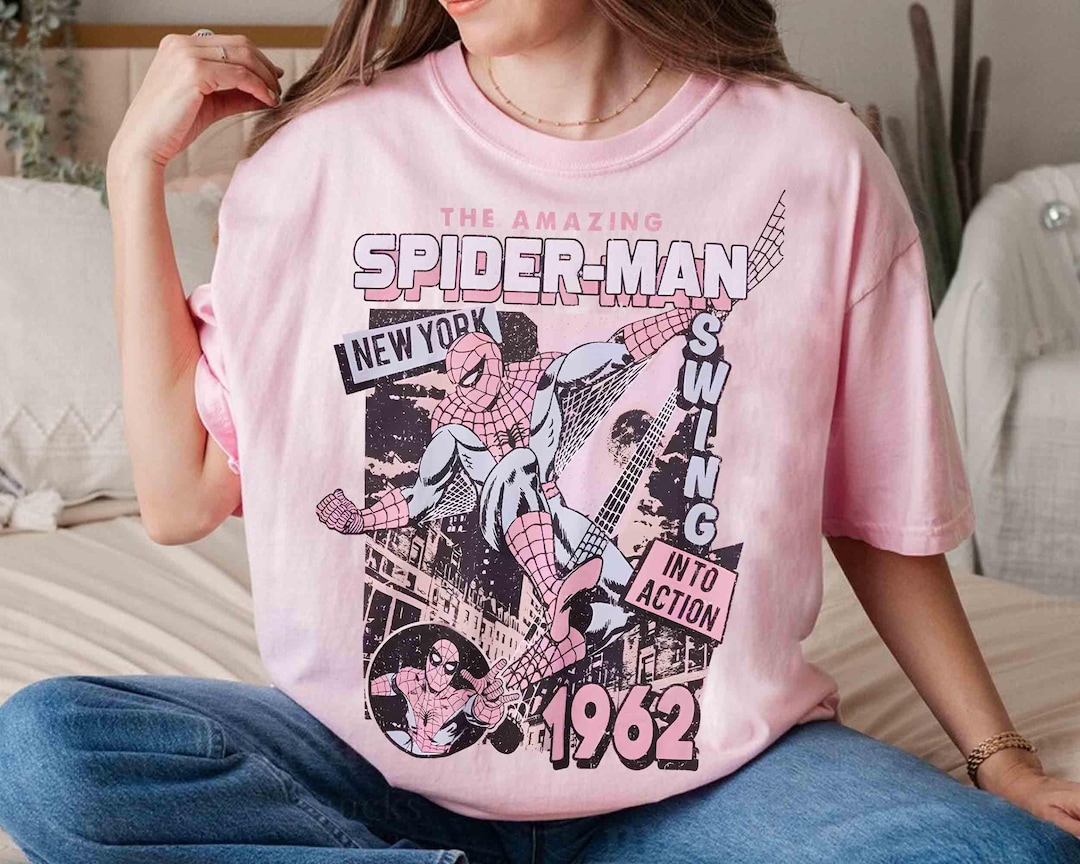 Retro Marvel the Amazing Spider-man 1962 Pink Shirt, Vintage Amazing ...