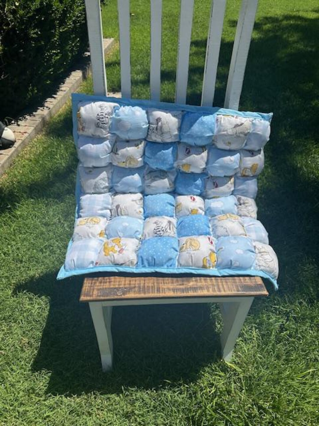 Blue and White Winnie the Pooh Puff Quilt - Etsy