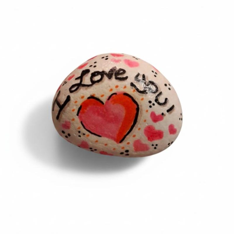 Painted Heart Rock - Etsy