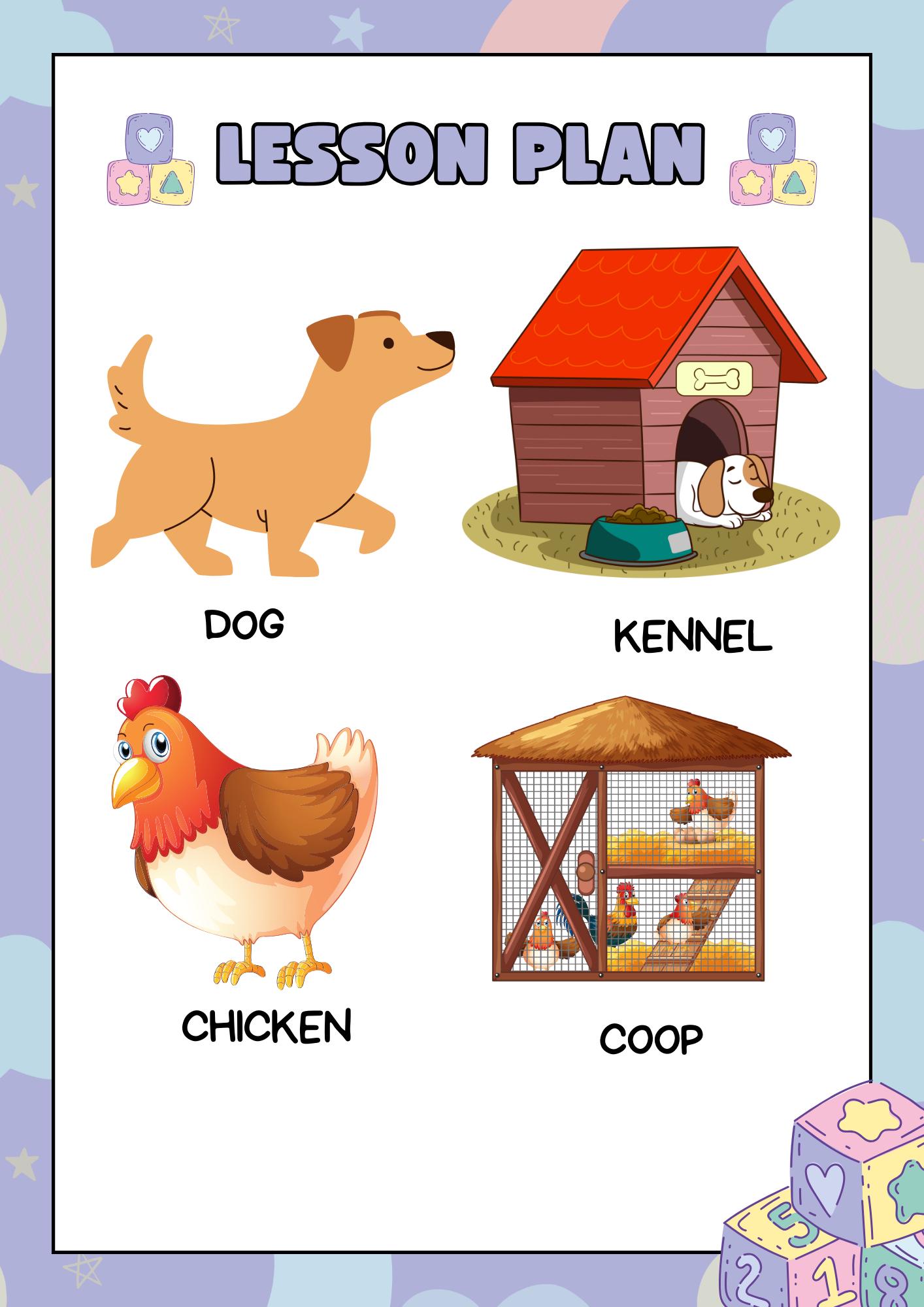 Kindergarten Lesson Plan Animal and Habitat Instant Download Homeschool ...