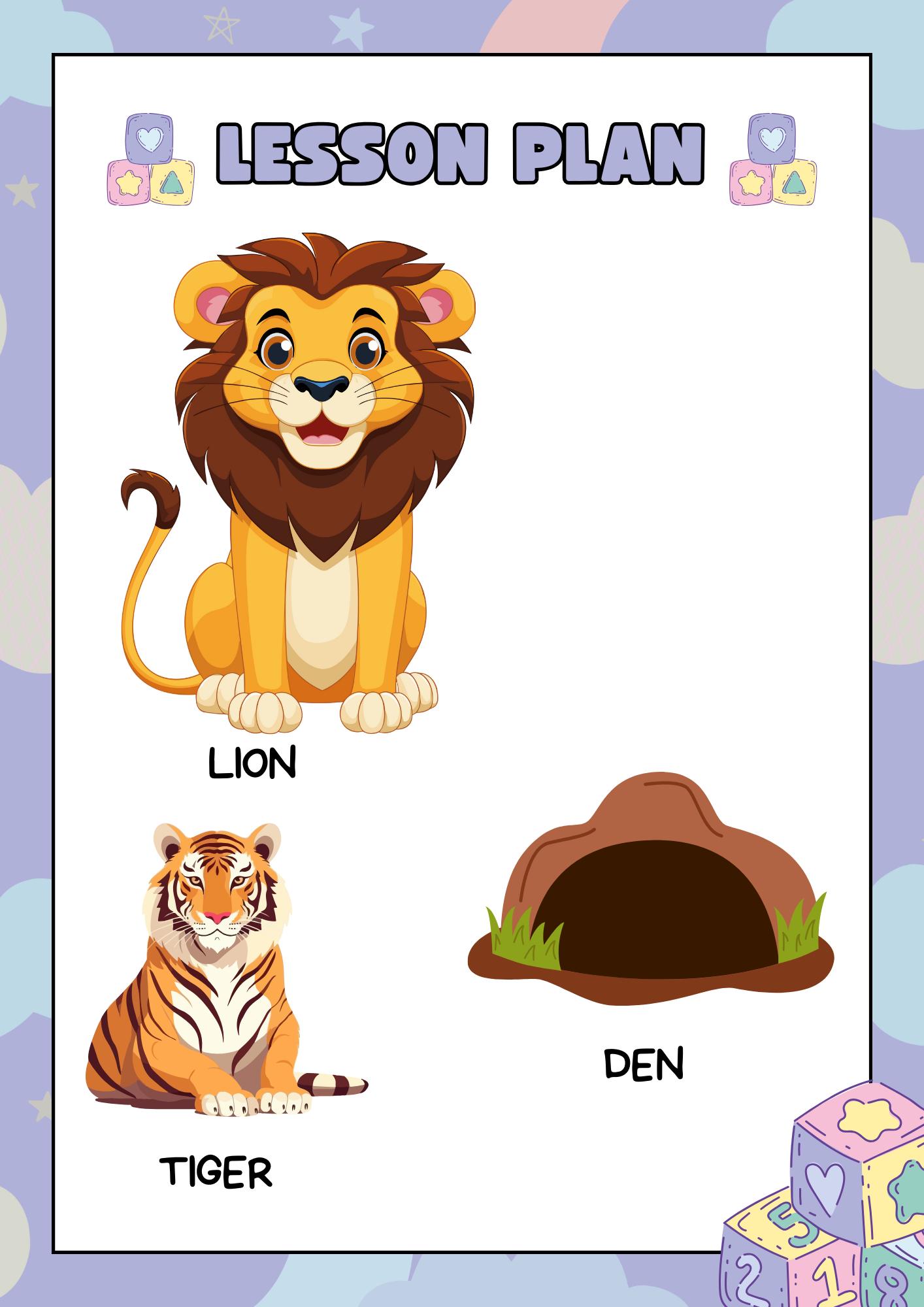 Kindergarten Lesson Plan Animal and Habitat Instant Download Homeschool ...