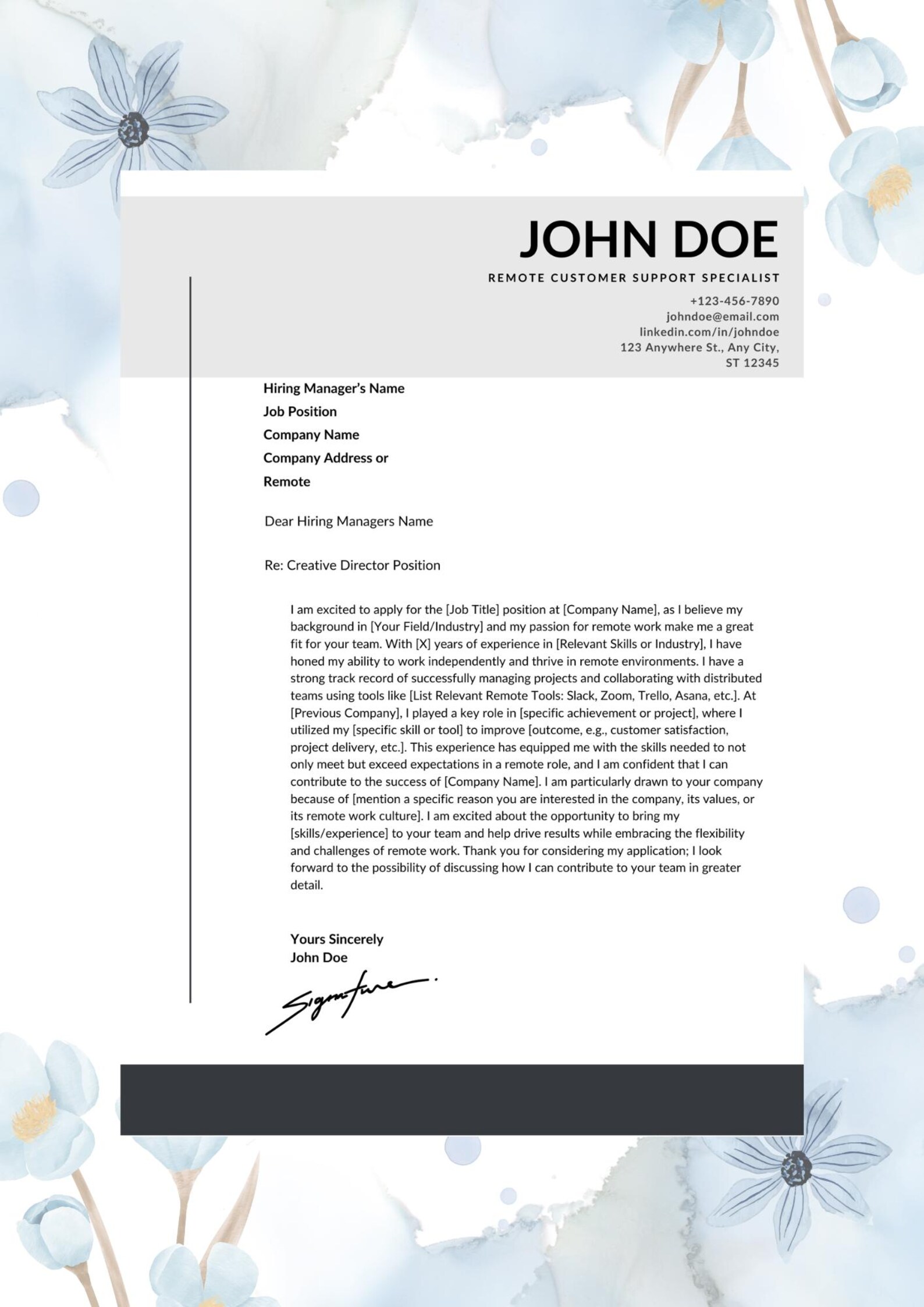 Editable Resume & Cover Letter Template Bundle | Professional Canva ...