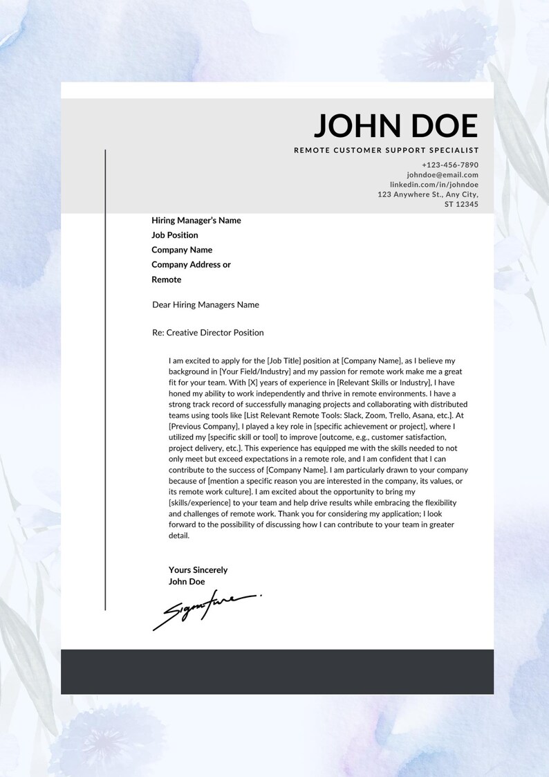 Editable Resume & Cover Letter Template Bundle | Professional Canva ...