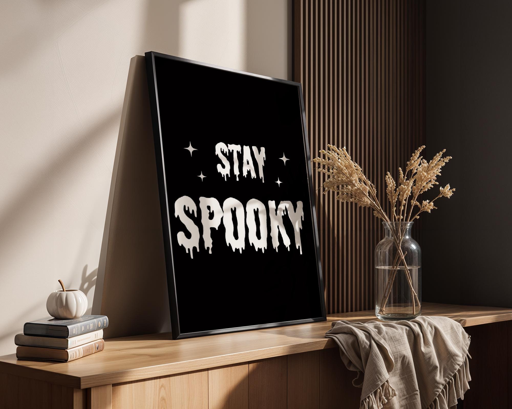 Stay Spooky Print, Funny Halloween Font Wall Art Decor, Digital ...