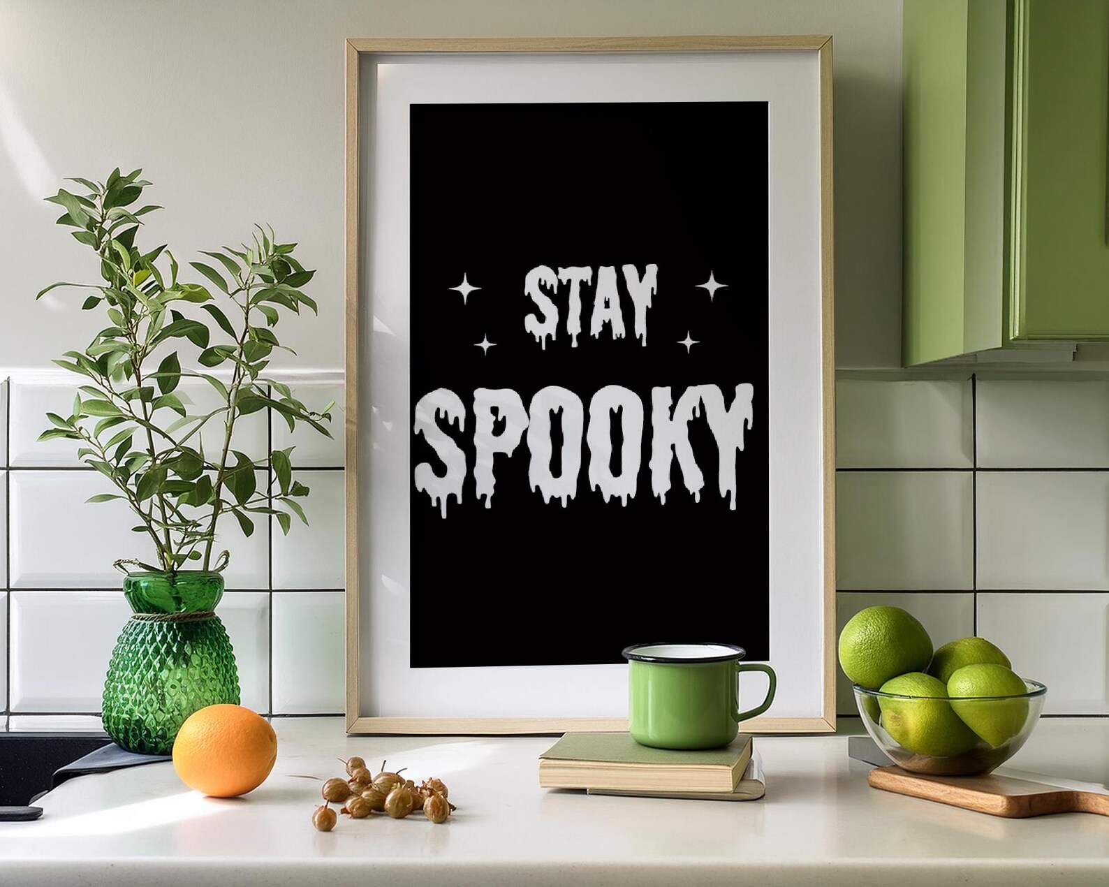 Stay Spooky Print, Funny Halloween Font Wall Art Decor, Digital ...