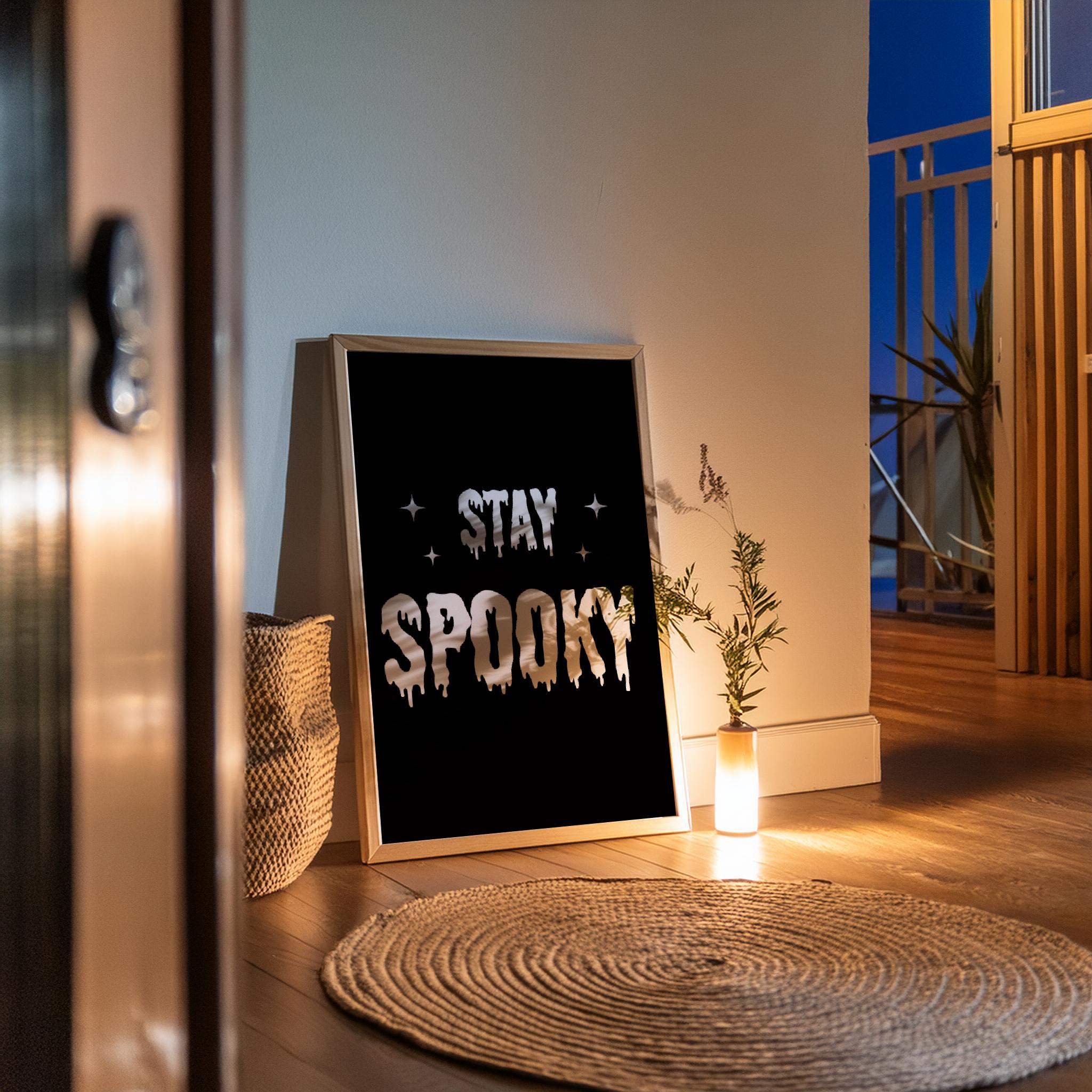 Stay Spooky Print, Funny Halloween Font Wall Art Decor, Digital ...