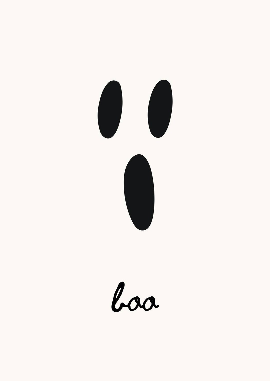 Boo Ghost Face Print | Spooky Halloween Decor | Fun Hand-drawn Ghost ...