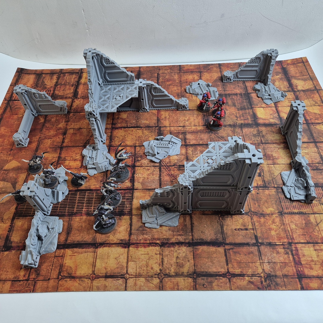 3D Printed Modular Ruin Terrain Set – Kill Team, Necromunda, Warhammer ...