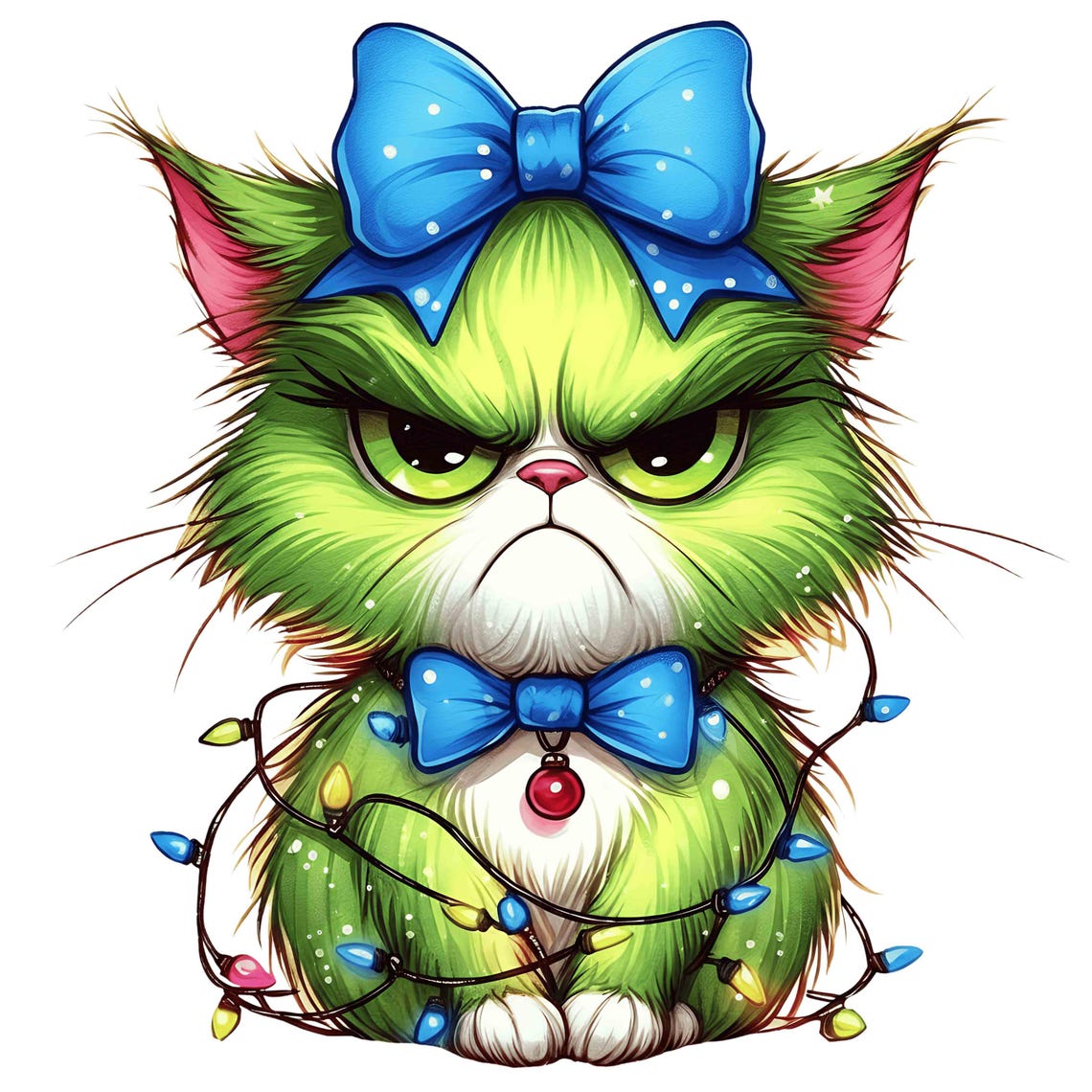 Funny Grinch Cat Christmas PNG | Cute Grumpy Cat T-shirt Design | I Am ...