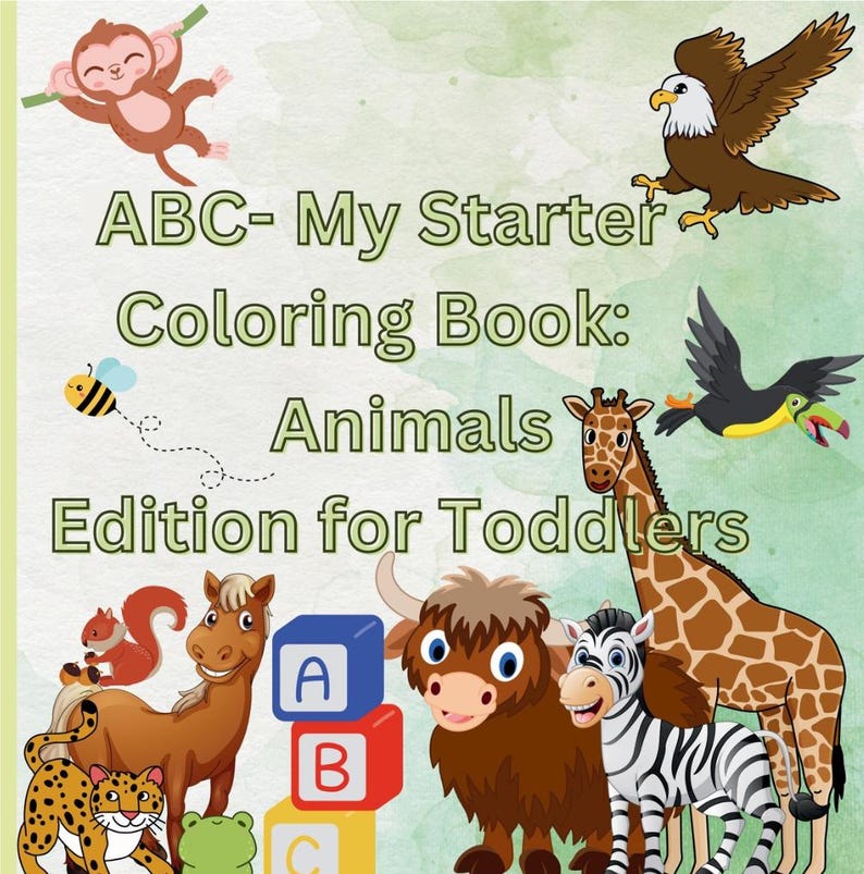 ABC- My Starter Coloring Book: Animals Edition for Toddlers - Etsy