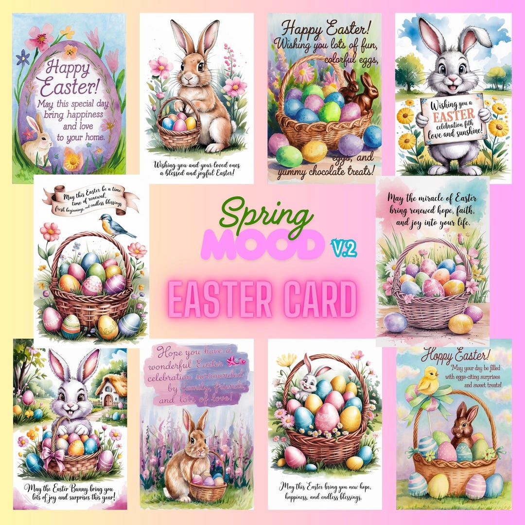 Easter Card | Printable Easter Greeting Card | Digital Download | Cute ...