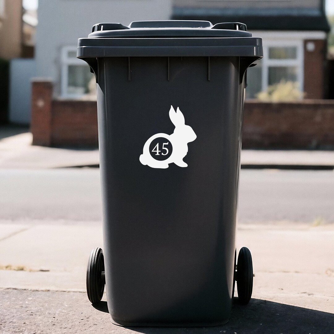 Personalised Rabbit Wheelie Bin Sticker | Vinyl Decal | Custom House ...