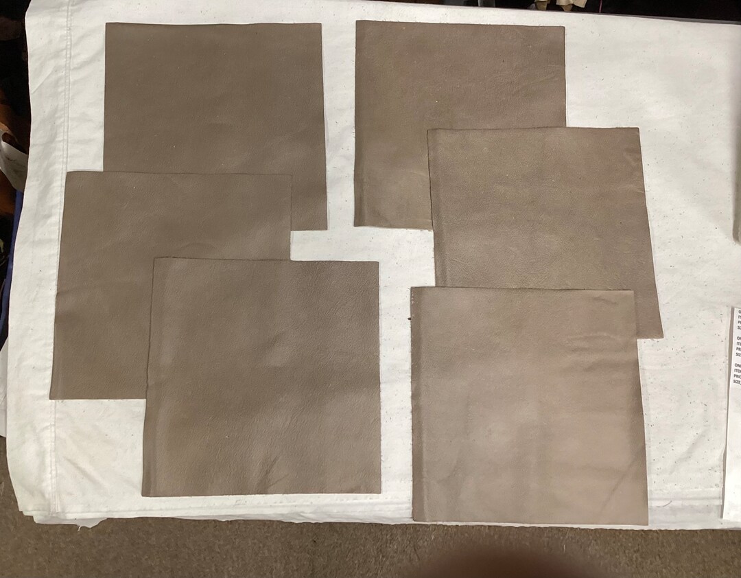 Package of 6 Gray Taupe 10x10 Inch Leather Cowhide Squares, SAM1009 - Etsy