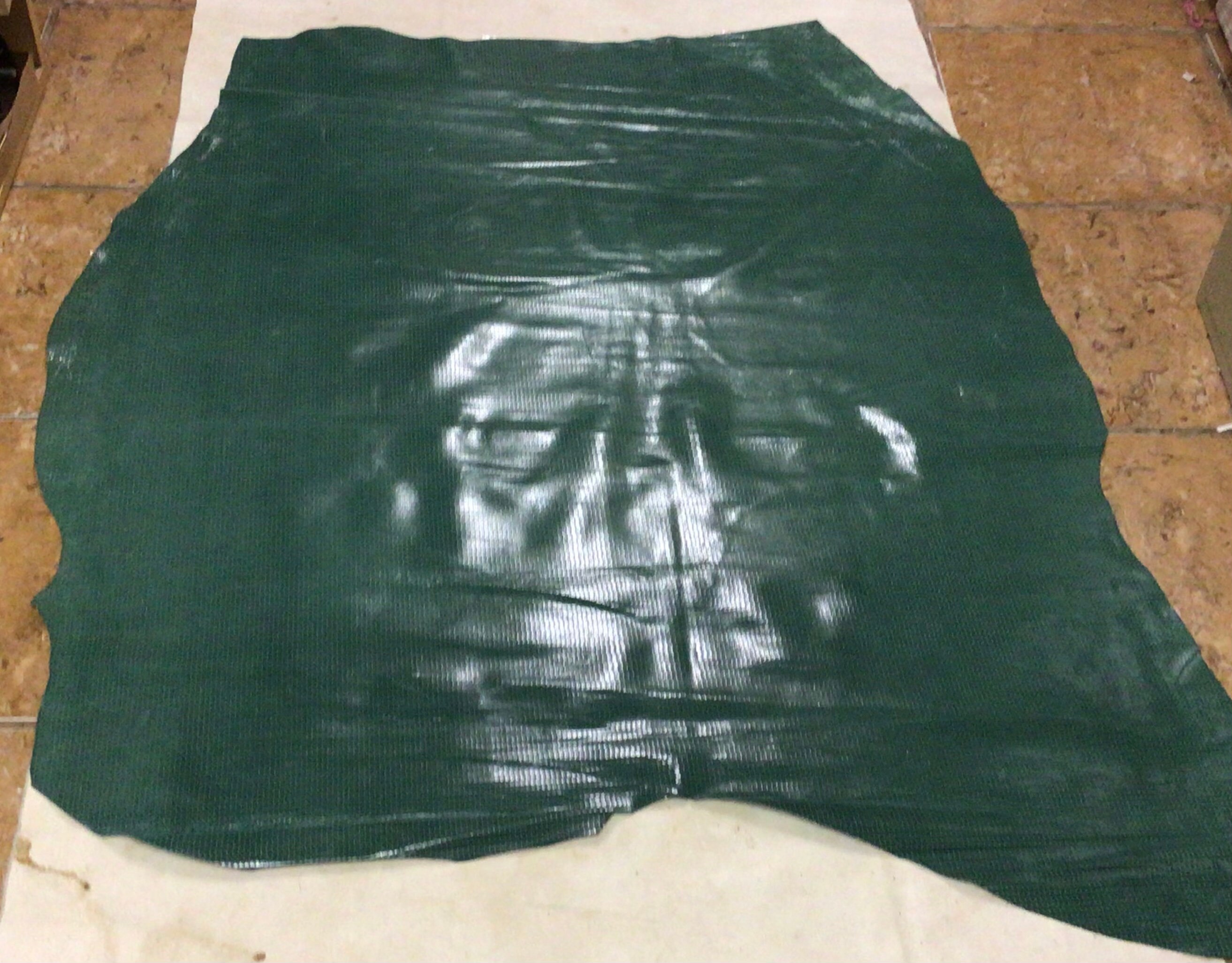 Printed Green Italian Leather Pigskins. Leather Hides DD2665 | Etsy