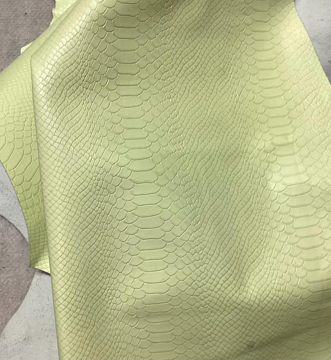 Lime Green Embossed Python Leather Cowhide, Leather Remnants, LAC110 - Etsy