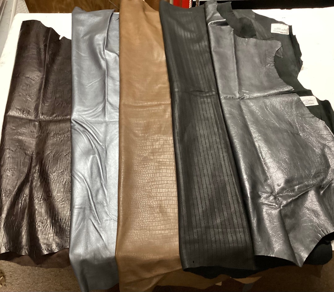 5 Leather Lambskin Hides, Showroom Samples. Leather Hides, Gifts ...