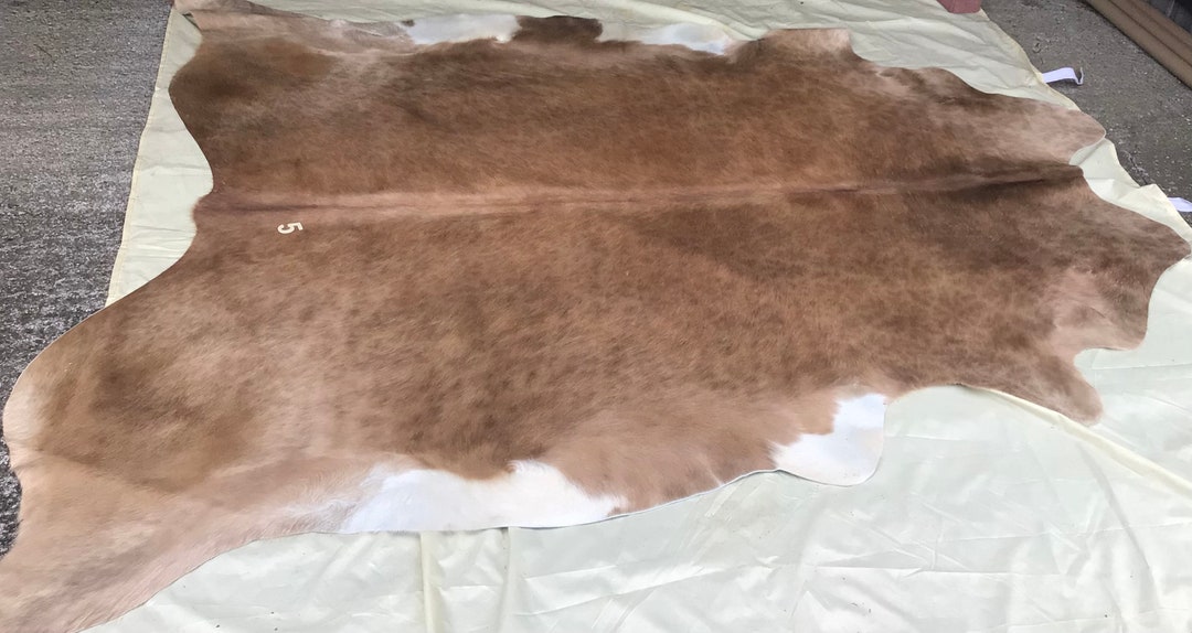 Light Brown Hair on Cowhide Leather. Leather Hide. Rugs. 05 - Etsy