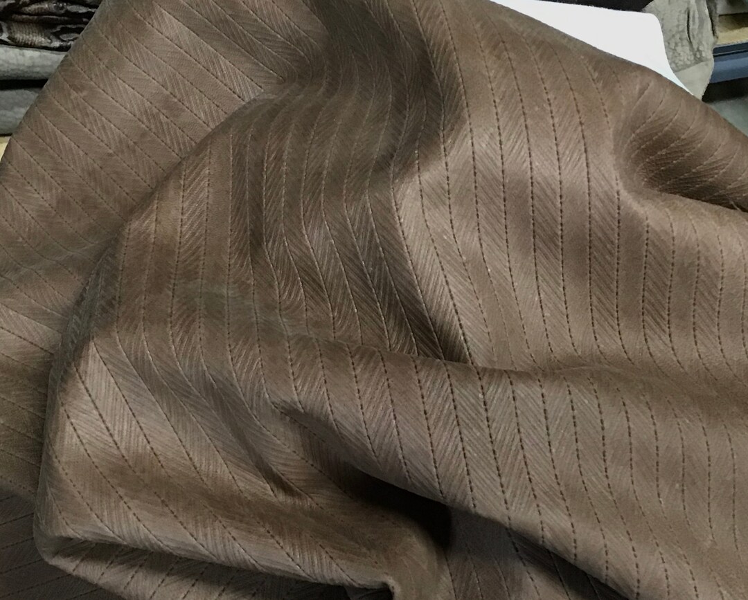 Milk Brown Embossed Stitch Pattern Leather Lambskin. X154 - Etsy