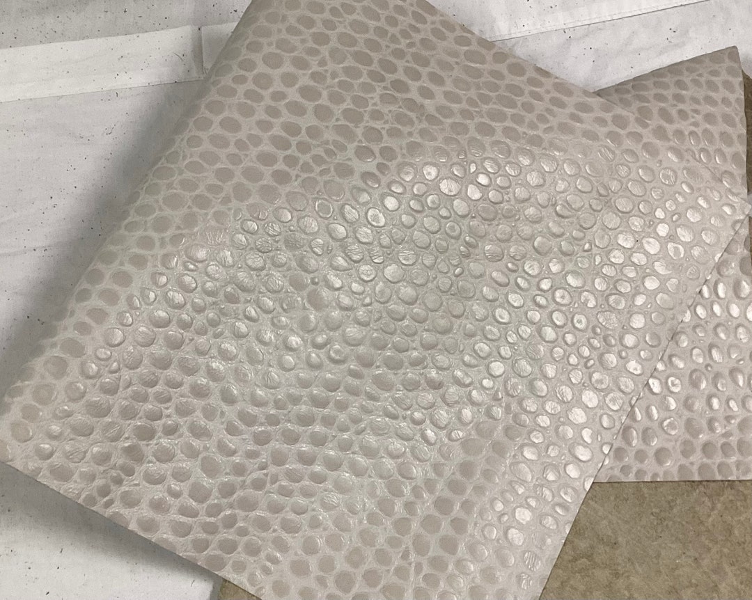 Off White Embossed Gator Belly Leather Cowhide Remnants. Cowhide ...