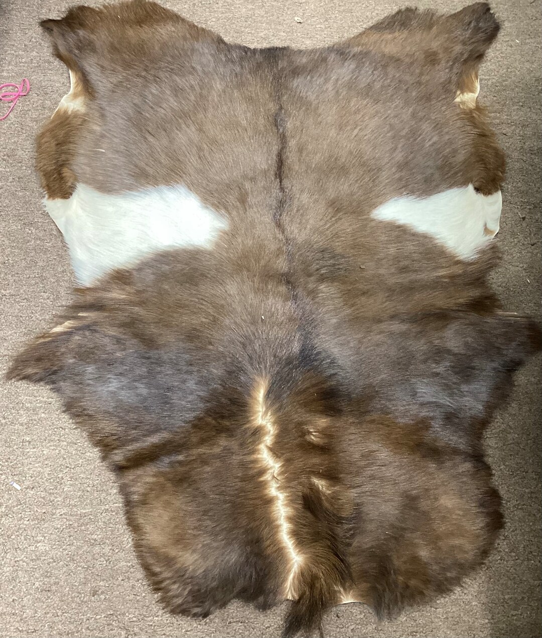 New Zealand Brown and White Hair on Goat Hide. Rugs. Crafting Leather ...