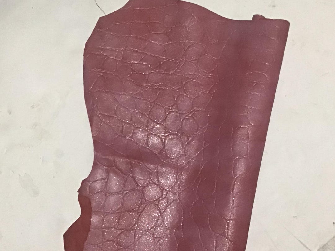 Metallic Rose Embossed Gator Leather Lambskin, Leather Hide, OSM 11 - Etsy