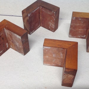 Decorative Corner Wood Blocks in Package of 4. - Etsy