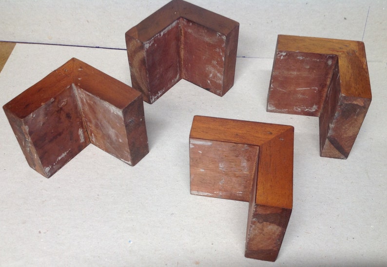 Decorative Corner Wood Blocks in Package of 4. - Etsy