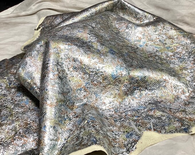 Metallic Rainbow of Colors Leather Lambskin With Fabric Backing ...