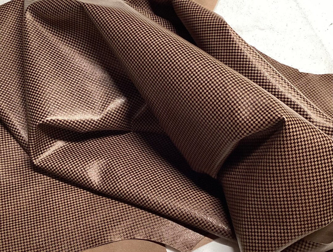 Brown Printed Small Houndstooth Leather Lambskin. OSM20745 - Etsy