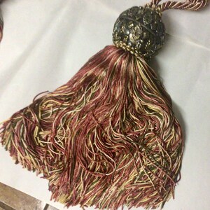 Package of 2 Burgundy,green, and Gold 30 Inch Tiebacks, 10 Inch Tassels ...