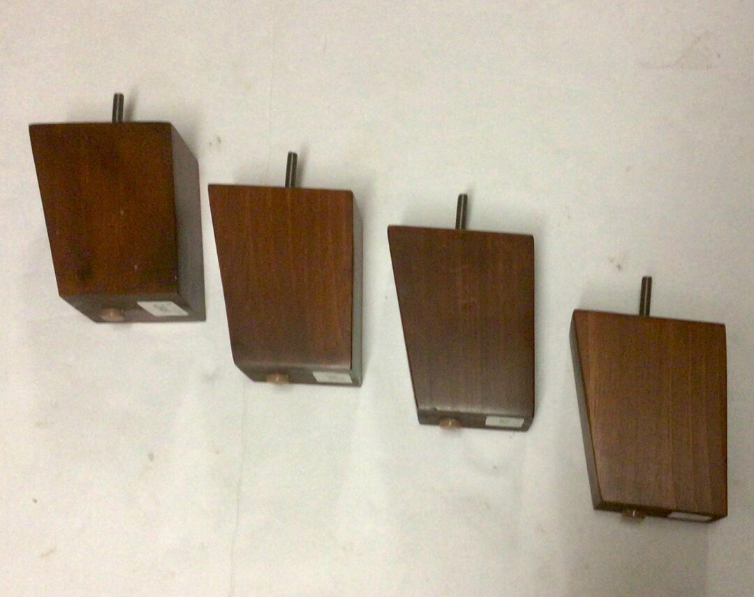 4 Oak Finish Wooden Tapered Furniture Legs. Chair Risers. Sofa Legs ...