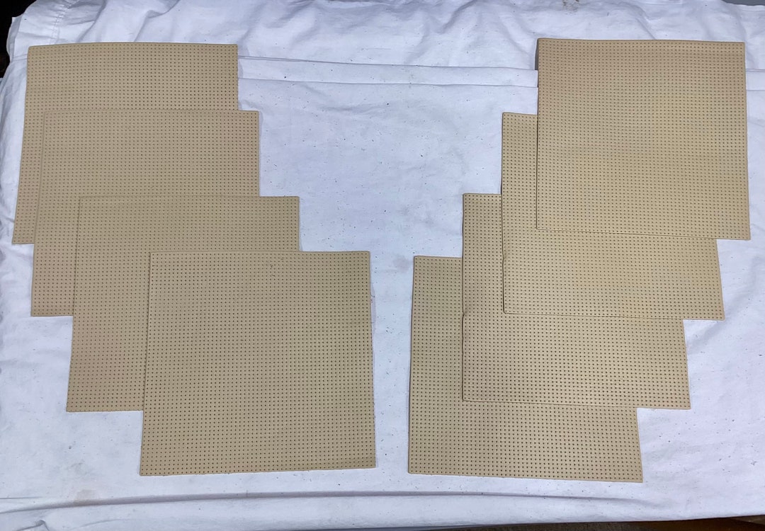 Package of 8 Beige Perforated Leather Cowhide Squares. SAM903 - Etsy
