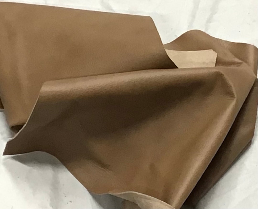 2 Pieces Coyote Brown Leather Cowhide Squares, HY772 - Etsy