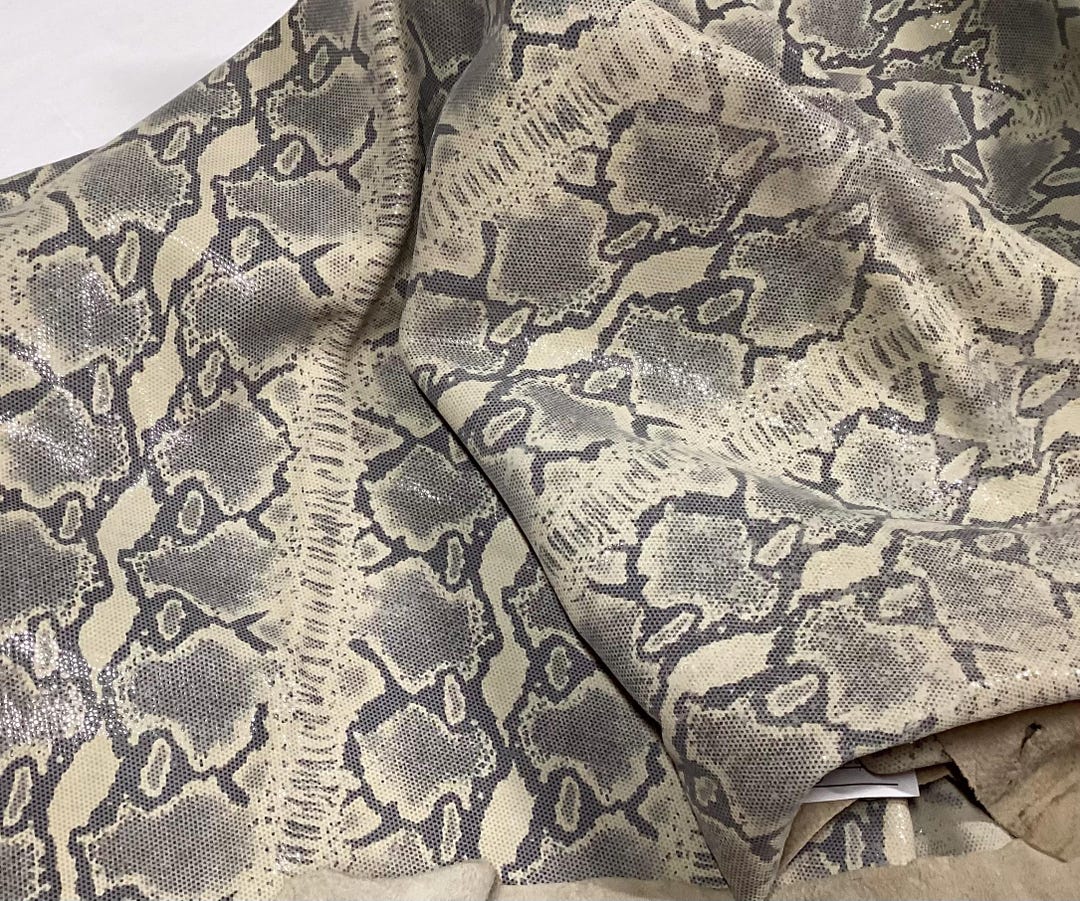 Gray Python Print Leather Lambskin;. Leather Hides, Leather Upholstery ...