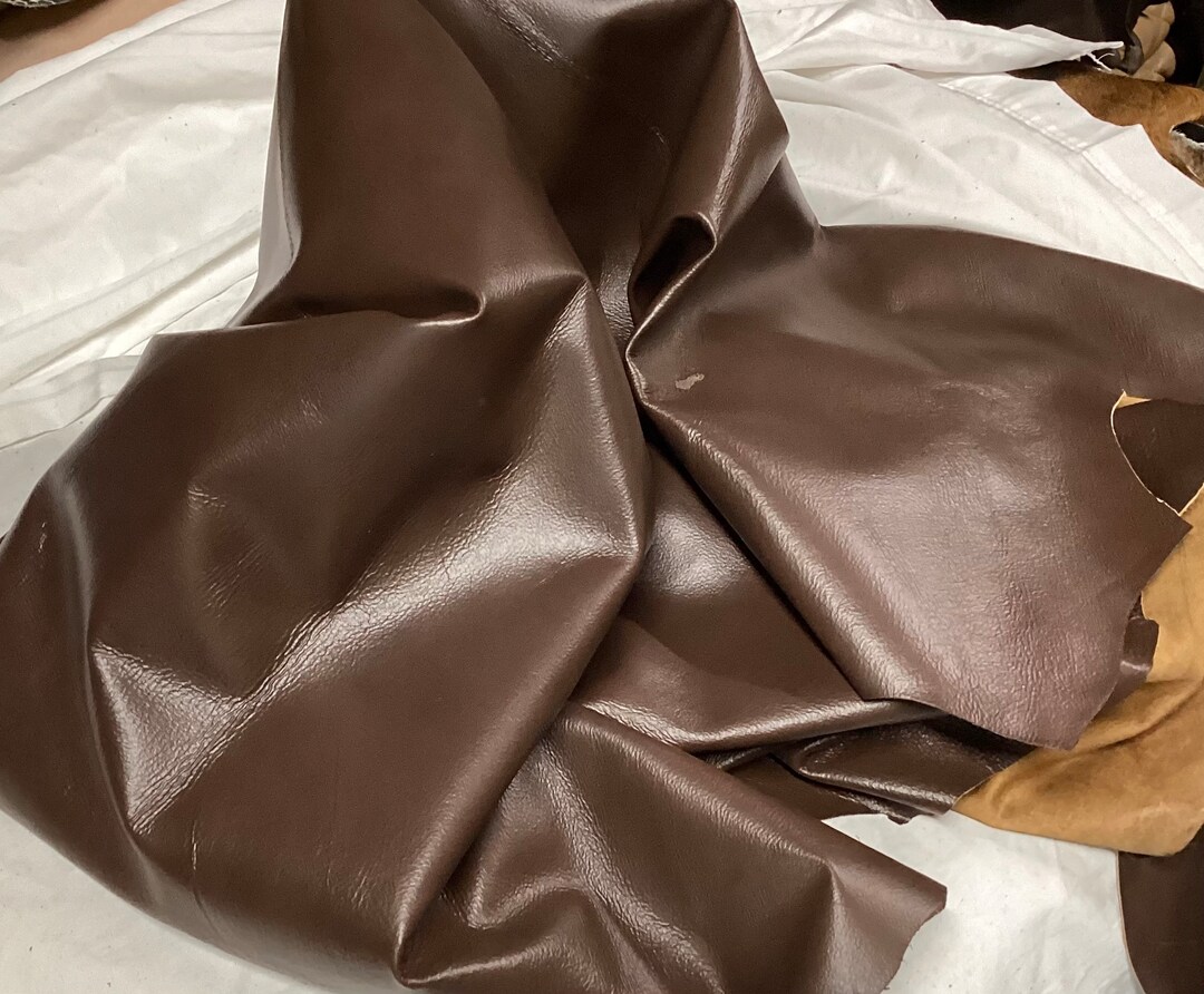 Brown Pigskin Leather Hides: Soft Semi-gloss Crafting Leather (1.0mm ...