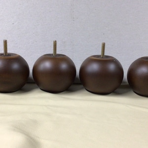 Walnut Finish 3 Inch Bun Wooden Furniture Leg in Pkgs of 2 or 4 Legs ...