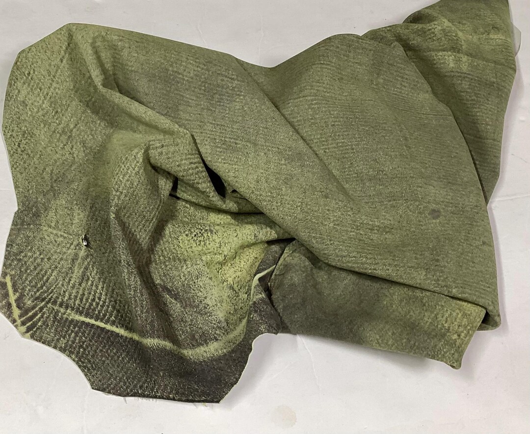 Green Distressed Suede Leather Lambskin. Leather Hide, Crafting Leather ...