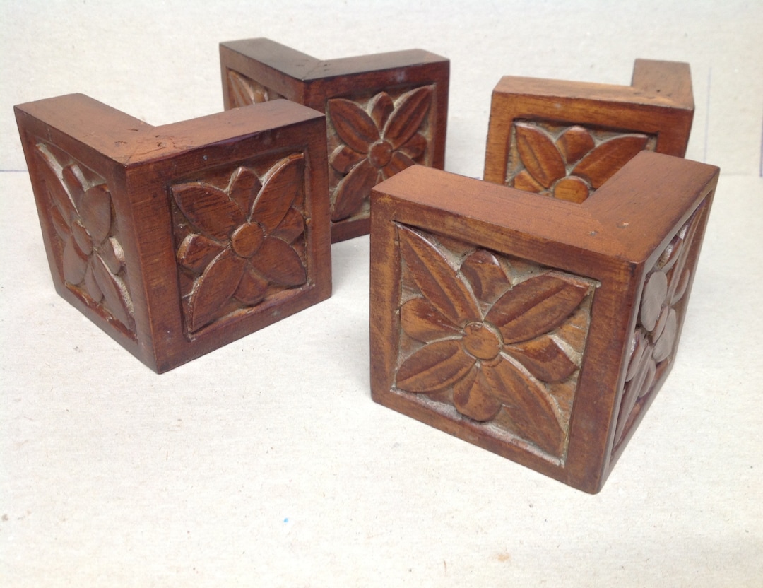 Decorative Corner Wood Blocks in Package of 4. - Etsy