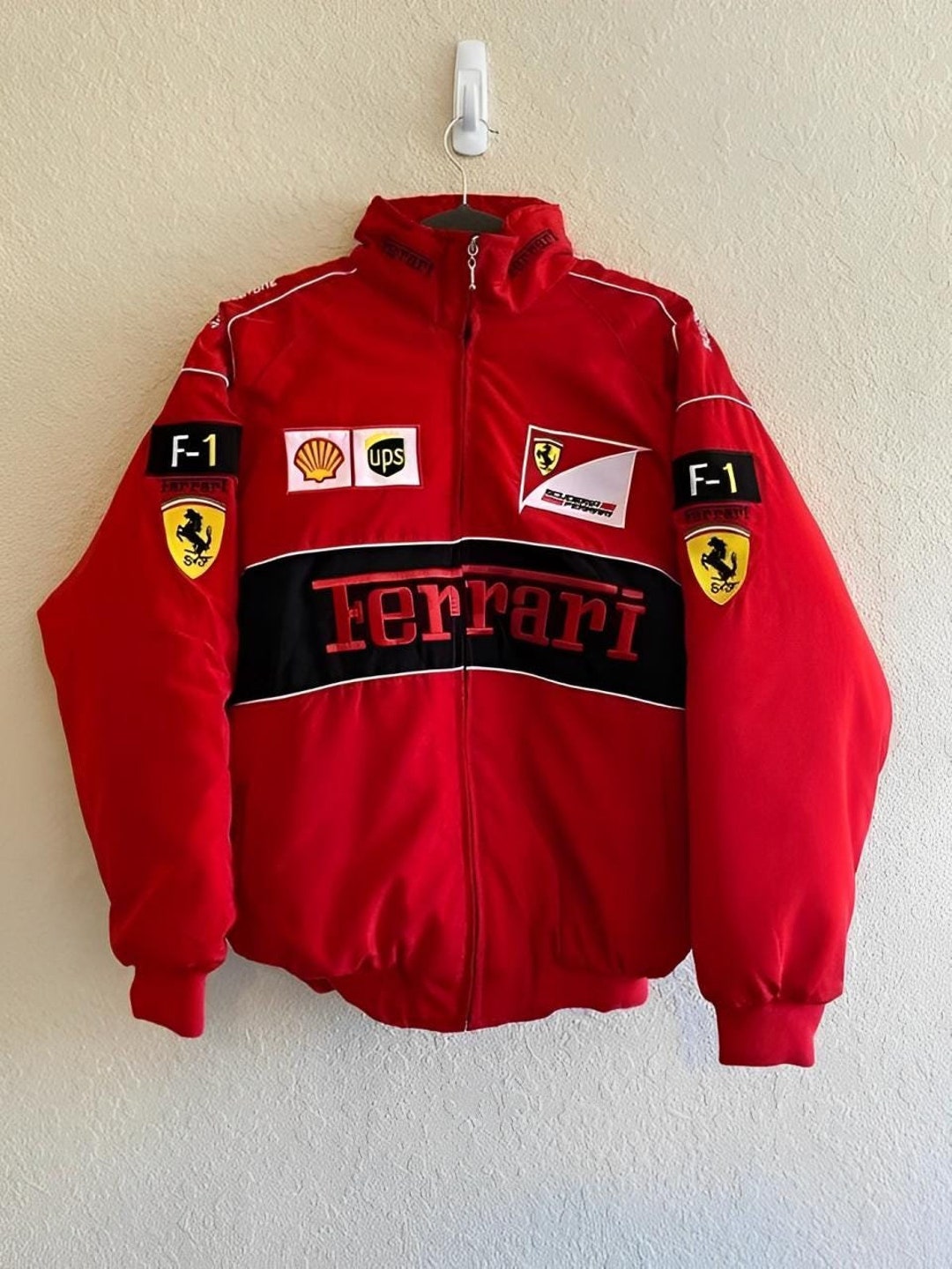 Vintage F1 Racing Jacket Embroidered Ferrari Formula 1 Jacket Retro ...