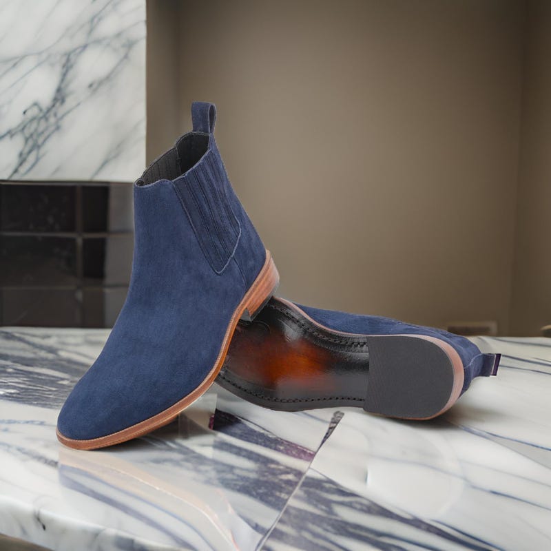 Blue Suede Boots - Etsy