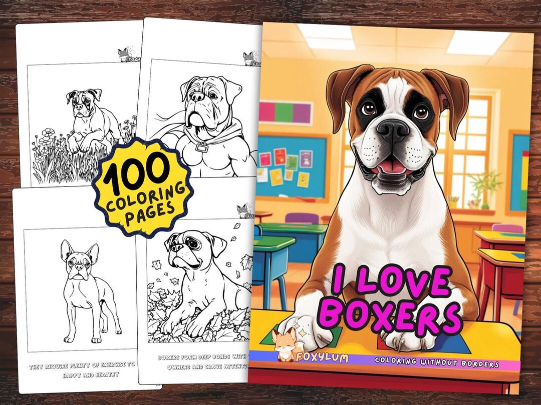 100 Boxer Coloring Pages Facts, Perfect for Kids and Adults, RGB & CMYK ...