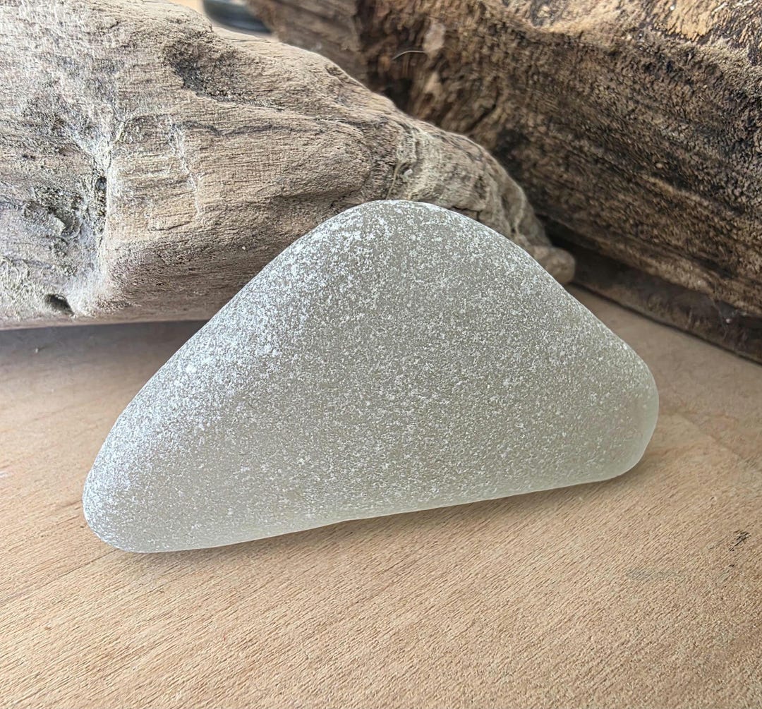Large White Sea Glass | Frosted Triangular Shard | Ocean-tumbled ...