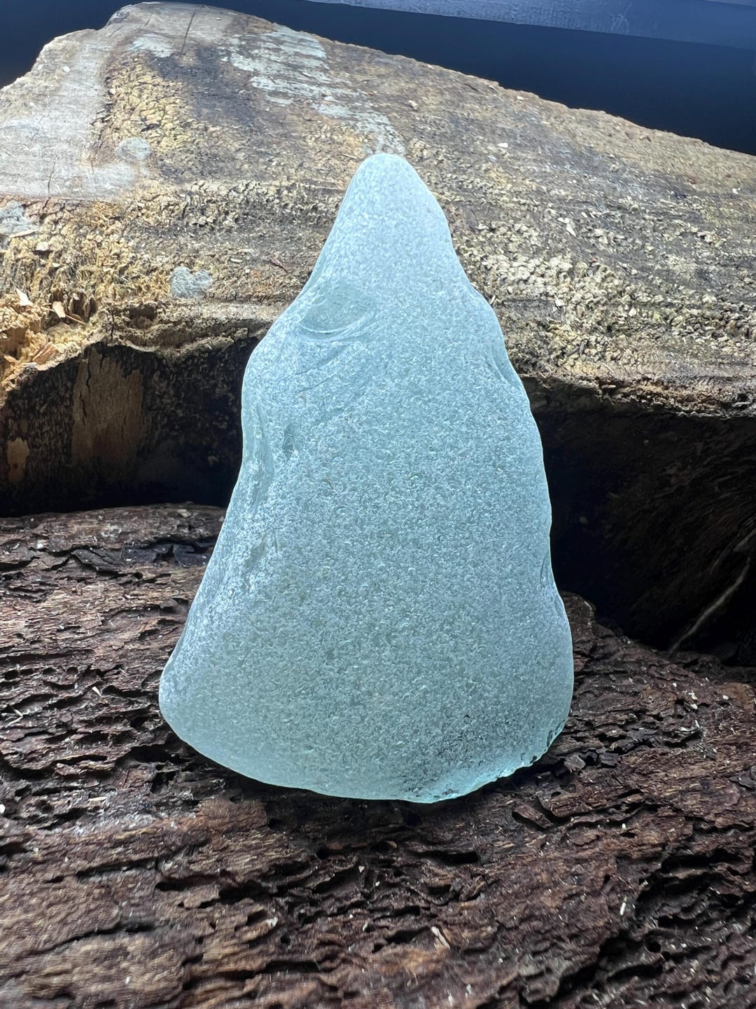 Light Seafoam Green-blue Large Triangle Sea Glass | Embedded Sand ...
