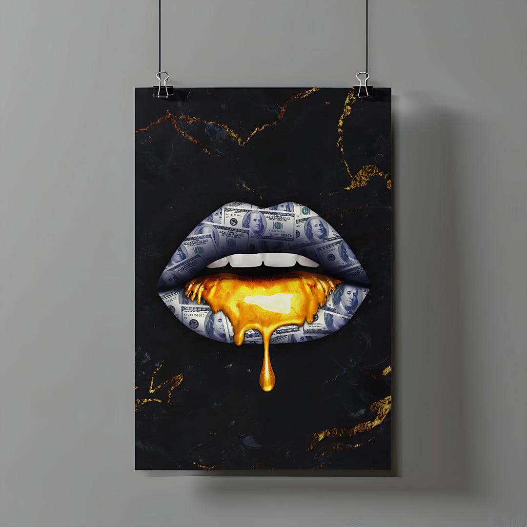 Money Drips Gold" – Exclusive Poster for Luxury & Success - Etsy