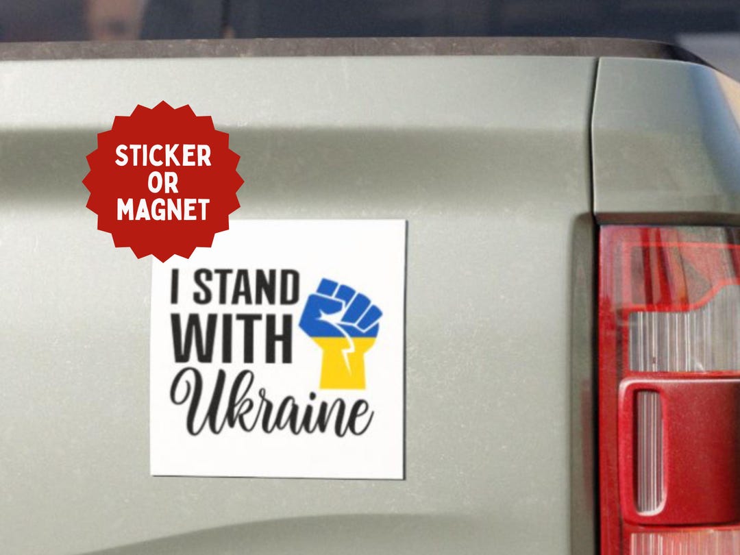 Stand With Ukraine Sticker/car Magnet | Anti-putin Anti-russia Stickers ...