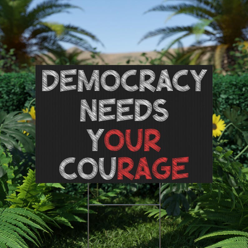 Pro-democracy Yard Sign | Anti-fascism No Kings Protest Sign | Durable ...
