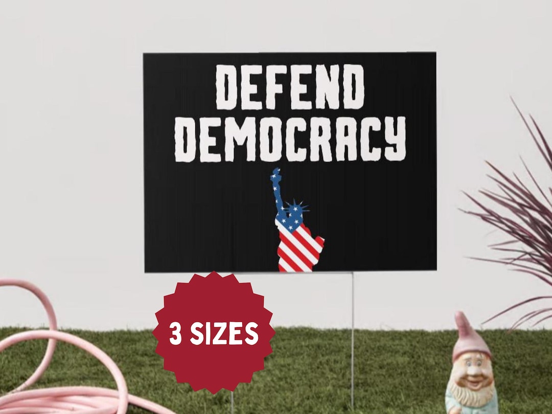 Defend Democracy Yard Sign, Protest Sign | Anti-fascism Sign | Fire ...