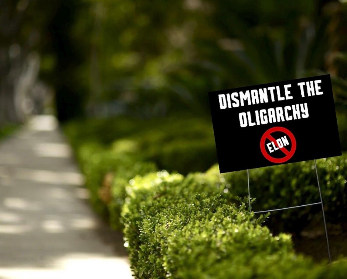 Dismantle the Oligarchy Yard Sign, Protest Sign Stop the Coup Stop Musk ...