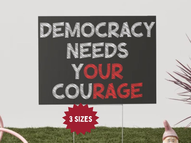 Pro-democracy Yard Sign | Anti-fascism No Kings Protest Sign | Durable ...